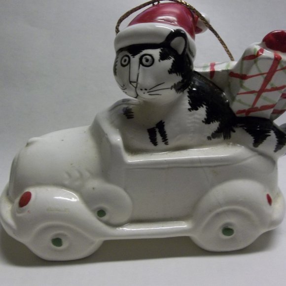 B Kliban | Holiday | Kliban Cat Christmas Ornament Driving Car With ...